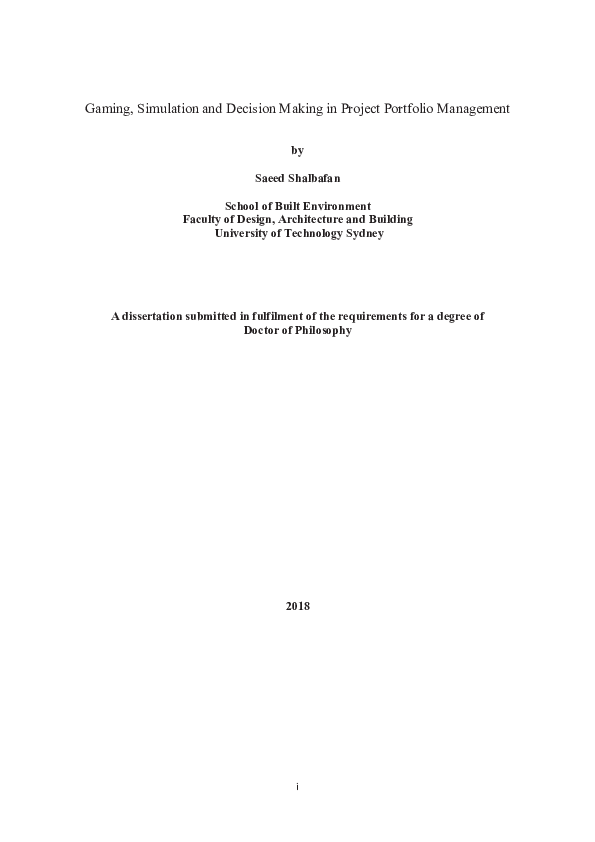 (PDF) Gaming, simulation and decision making in project portfolio ...