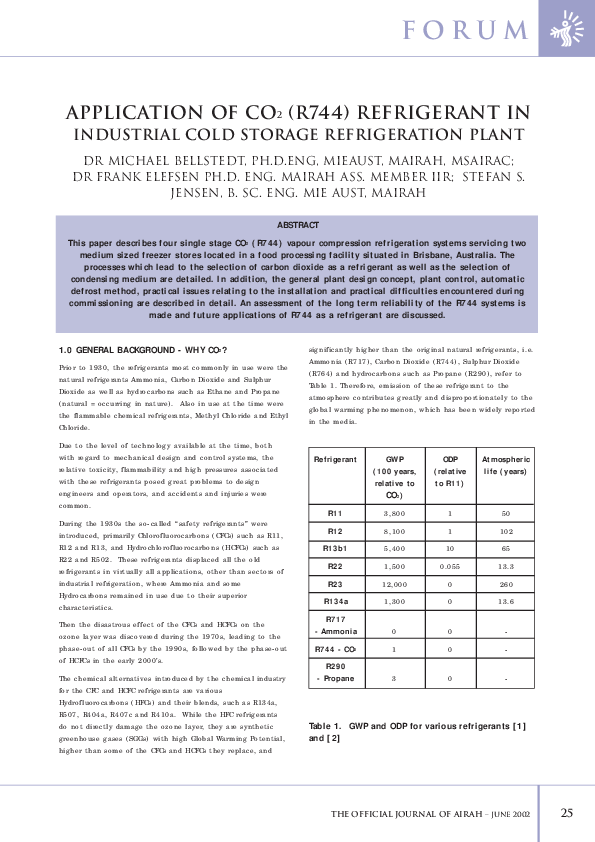 (PDF) of CO2 (R744) Refrigerant in Industrial Cold Storage ...