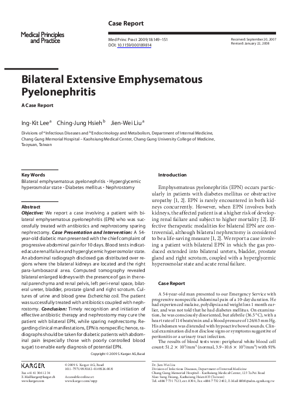 (PDF) Bilateral Extensive Emphysematous Pyelonephritis