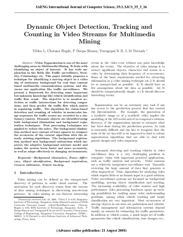 Pdf Dynamic Object Detection Tracking And Counting In Video Streams 3178
