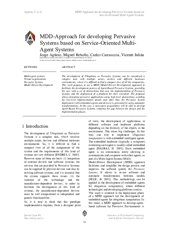 (PDF) MDD-Approach for developing Pervasive Systems based on Service-Oriented Multi-Agent Systems