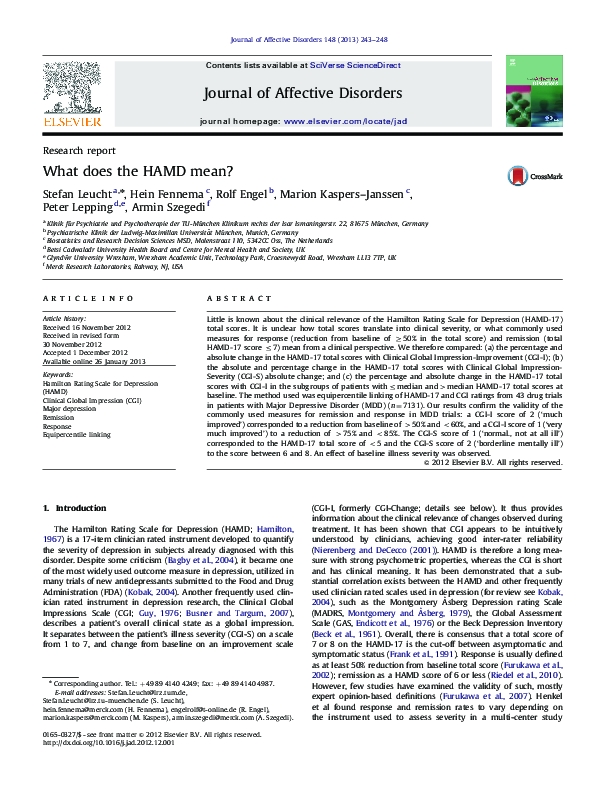 (PDF) What does the HAMD mean?