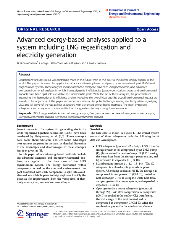 (PDF) Advanced Exergy-Based Analyses Applied to a System Including LNG ...