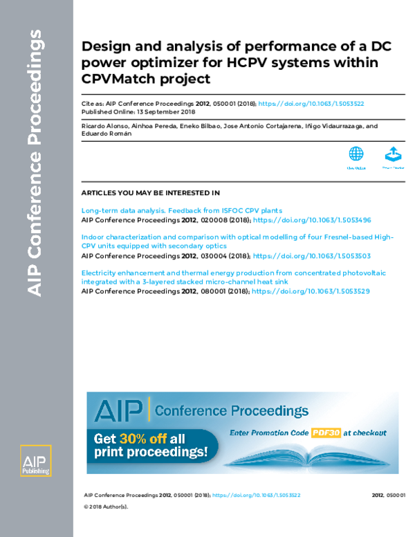 (PDF) DC Power Optimizer Design for HCPV Systems