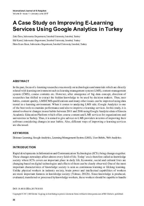 (PDF) A Case Study on Improving E-Learning Services Using Google ...