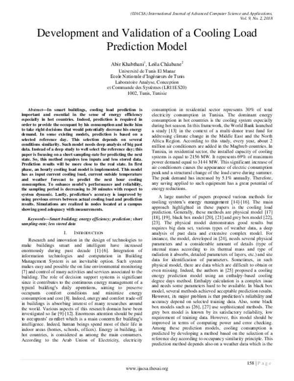 (PDF) Development and Validation of a Cooling Load Prediction Model