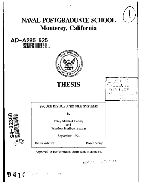 Pdf Secure Distributed File Systems
