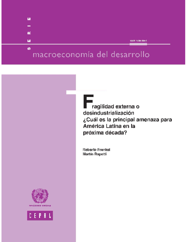 (PDF) Fragilidad externa o desindustrialización: ¿Cuál es la principal ...