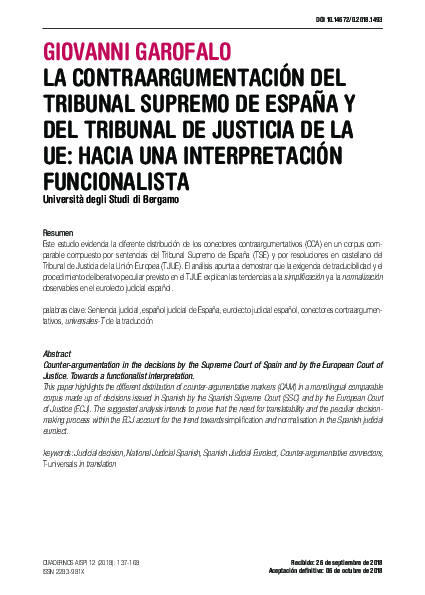 (PDF) GIOVANNI GAROFALO LA CONTRAARGUMENTACIÓN DEL TRIBUNAL SUPREMO DE ...