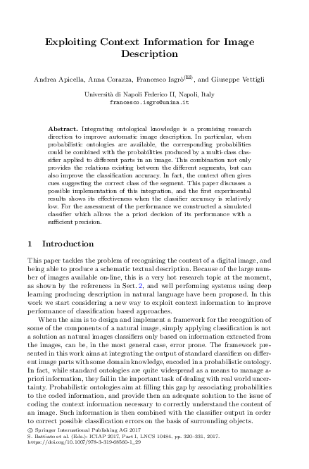 (PDF) Exploiting Context Information for Image Description