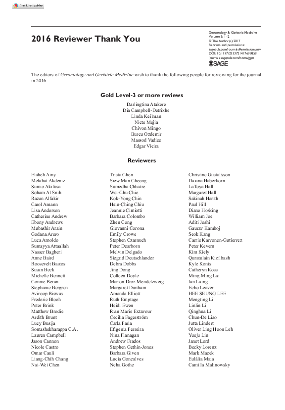 (PDF) 2016 Reviewer Thank You