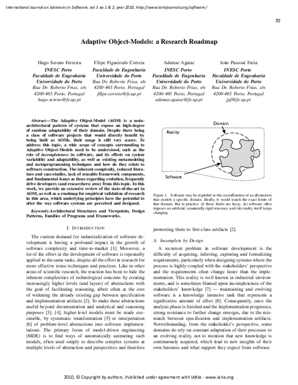 (PDF) Adaptive Object-Models: a Research Roadmap