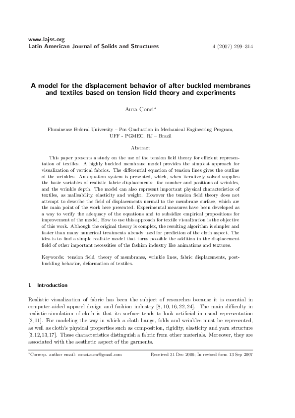 (PDF) A Model for the Displacement Behavior of After Buckled Membranes ...