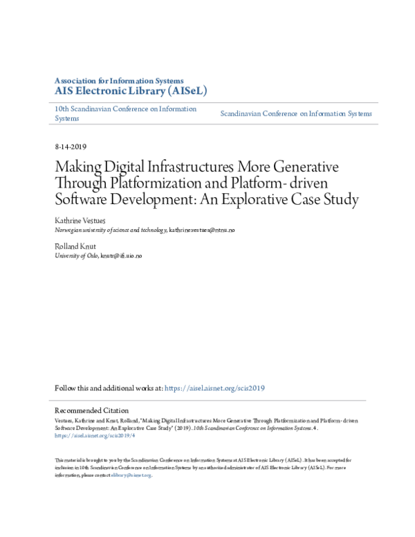 (PDF) Making Digital Infrastructures More Generative Through ...
