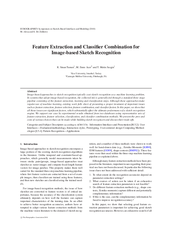 Pdf Feature Extraction And Classifier Combination For Image Based