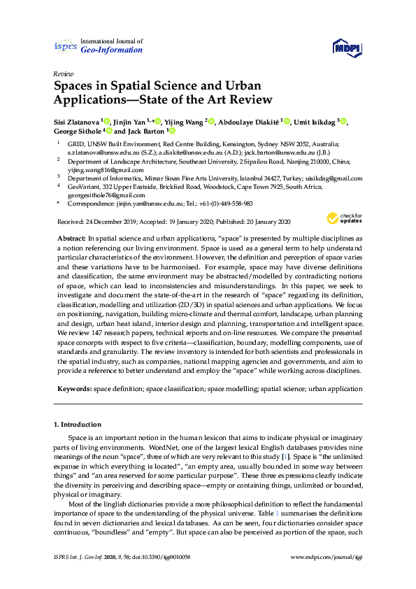 (PDF) Spaces in Spatial Science and Urban Applications—State of the Art ...