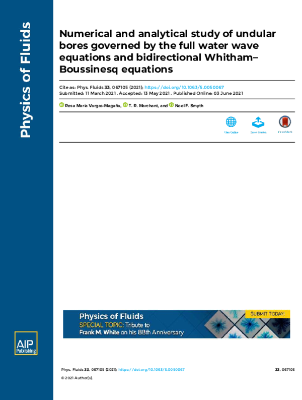 (PDF) Numerical and analytical study of undular bores governed by the ...