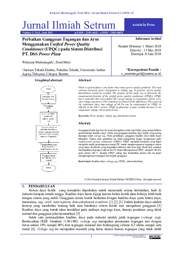 (PDF) Perbaikan Gangguan Tegangan dan Arus Menggunakan Unified Power ...
