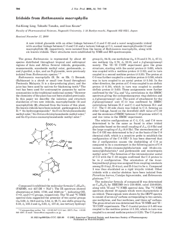 (PDF) Iridoids from Rothmannia m acrophylla