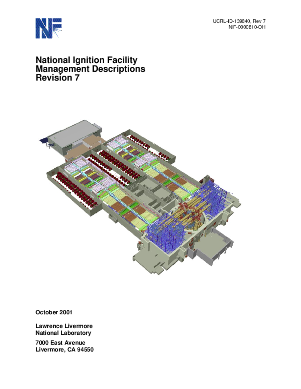 (PDF) National Ignition Facility Management Descriptions Revision 9