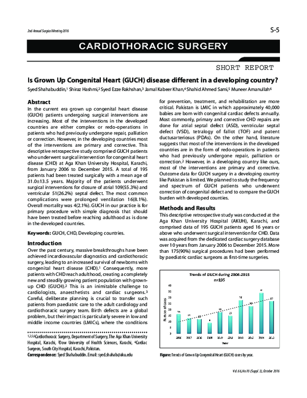 (PDF) Is Grown Up Congenital Heart (GUCH) disease different in a ...