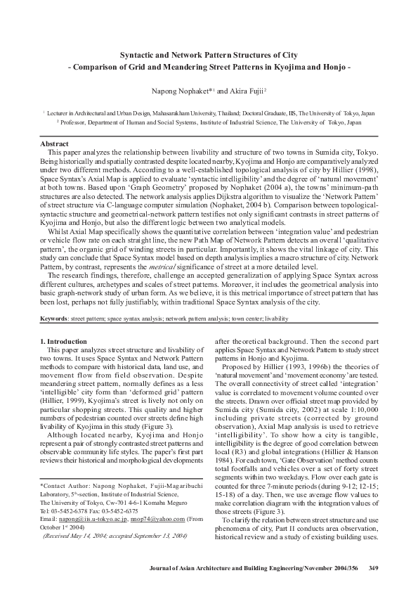 (PDF) Syntactic and Network Pattern Structures of City-Comparison of ...