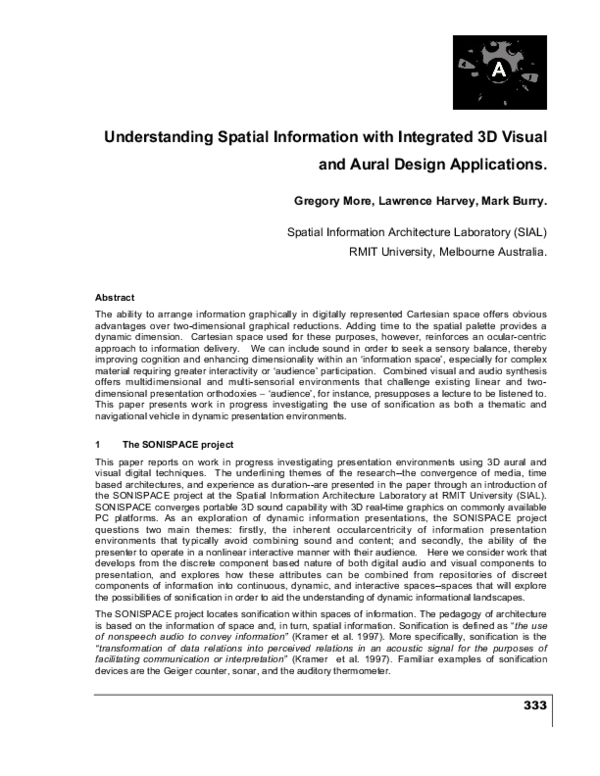 (PDF) Understanding Spatial Information with Integrated 3 D Visual and ...