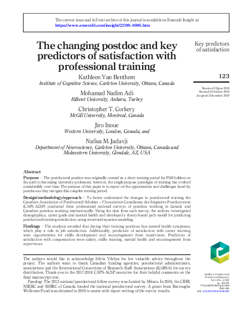 (PDF) The central role of mental health and skills training, supervisor ...