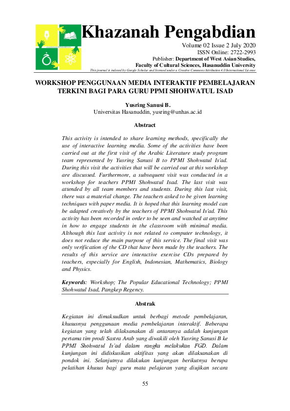 (PDF) Workshop Penggunaan Media Interaktif Pembelajaran Terkini Bagi ...