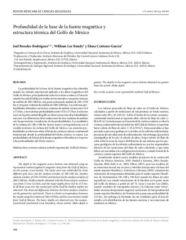 (PDF) Profundidad de la base de la fuente magnética y estructura ...