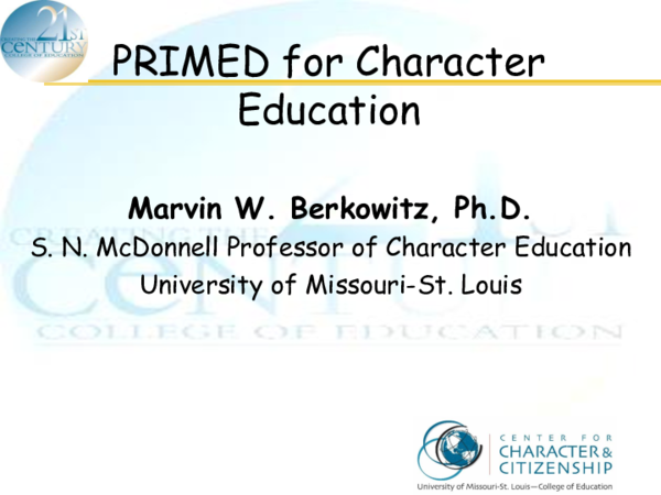(PDF) PRIMED for Character Education
