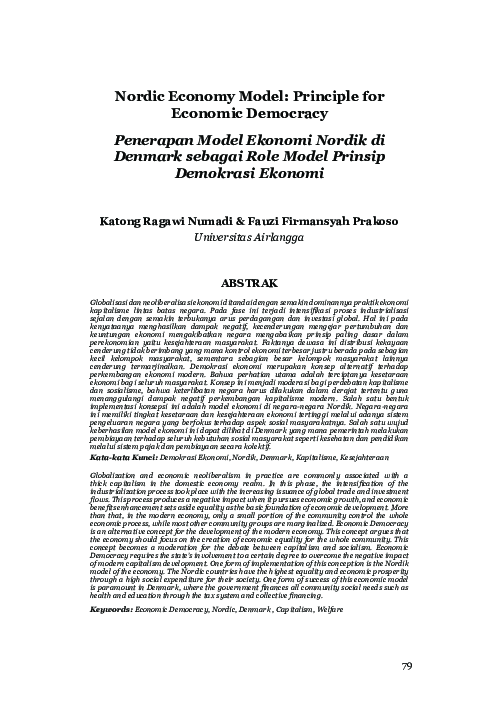 (PDF) Nordic Economy Model: Principle for Economic Democracy