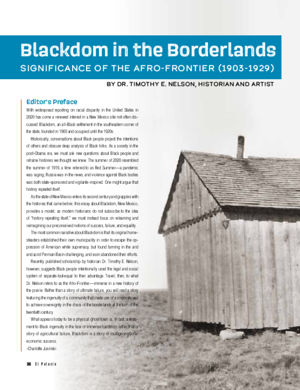(PDF) Blackdom in the Borderlands | El Palacio Magazine | March 2021