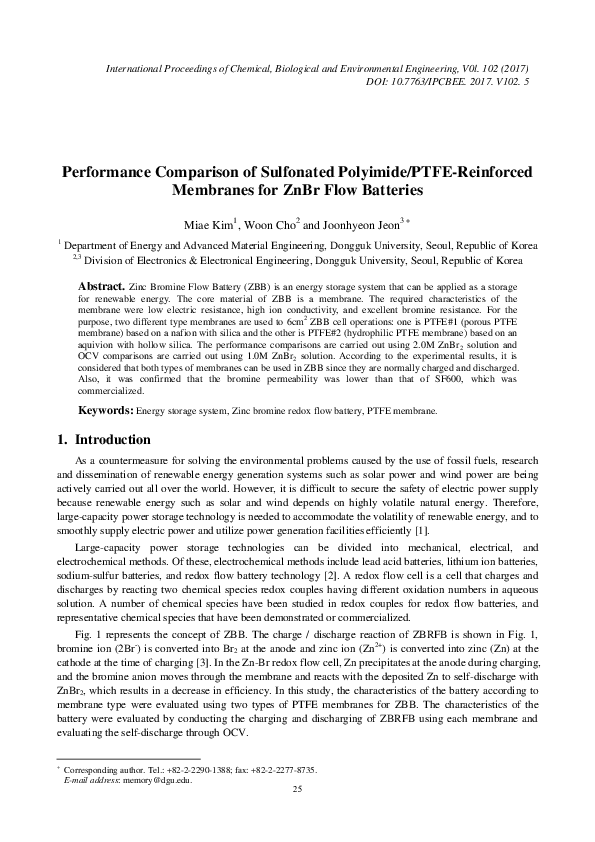 (PDF) Performance Comparison of Sulfonated Polyimide / PTFE-Reinforced ...
