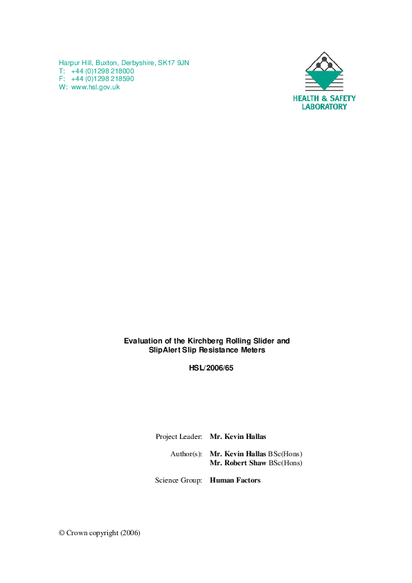 (PDF) Evaluation of the Kirchberg Rolling Slider and SlipAlert Slip ...