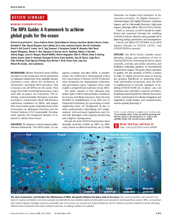 (PDF) The MPA Guide: A framework to achieve global goals for the ocean