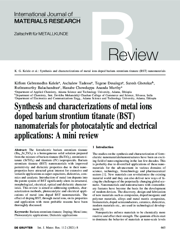 (PDF) Synthesis and characterizations of metal ions doped barium strontium titanate (BST ...