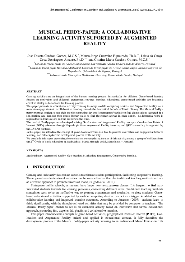 (PDF) Musical peddy-paper: a collaborative learning activity suported ...