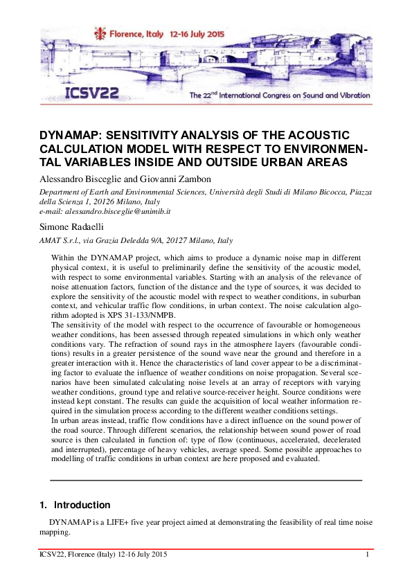 (PDF) Dynamap: Sensitivity Analysis of the Acoustic Calculation Model with Respect to Environmen ...