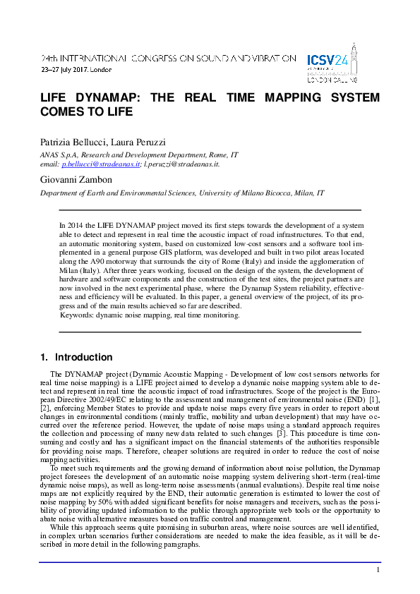 (PDF) Life dynamap: The real time mapping system comes to life