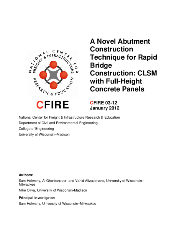 (PDF) A Novel Abutment Construction Technique for Rapid Bridge ...
