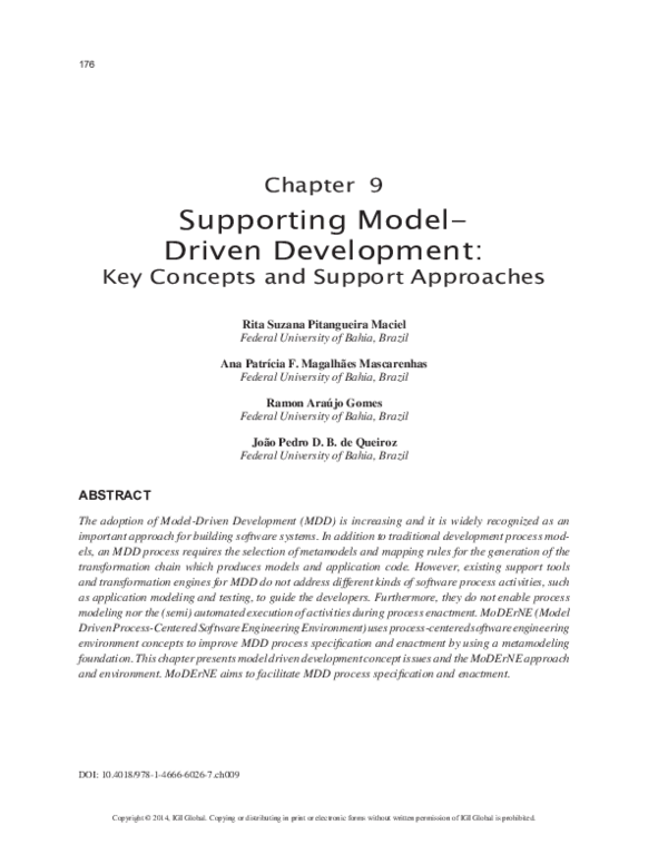 (PDF) Supporting Model-Driven Development