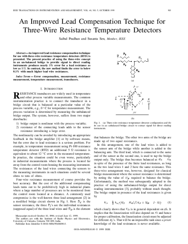 (PDF) An improved lead compensation technique for three-wire resistance ...