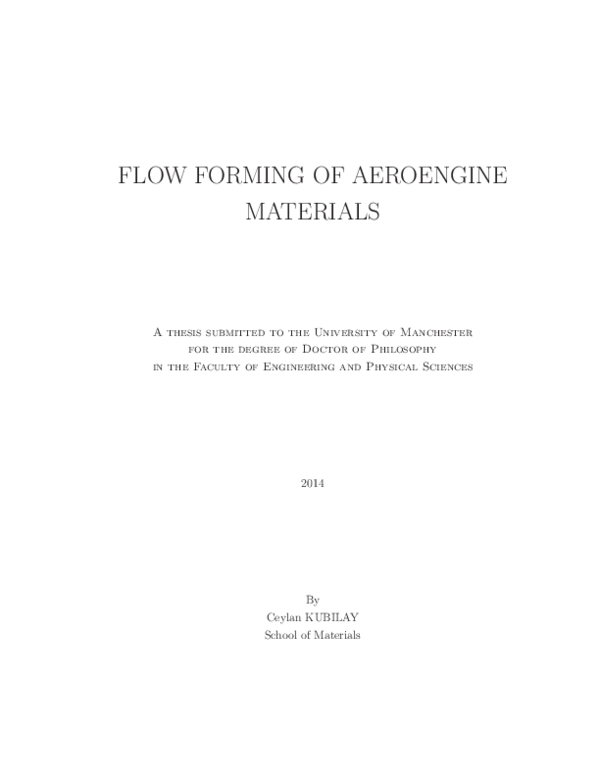 (PDF) Flow forming of aeroengine materials | ceylan .kubilay - Academia.edu