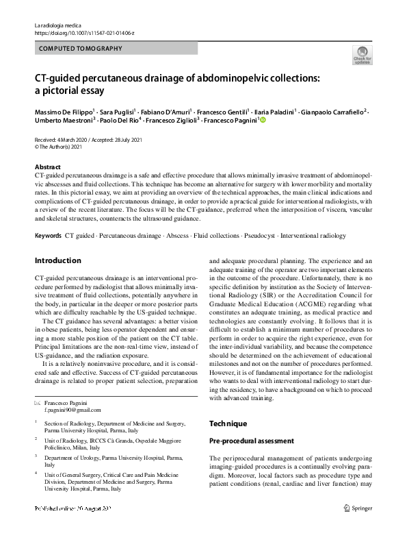 (PDF) CT-guided percutaneous drainage of abdominopelvic collections: a ...