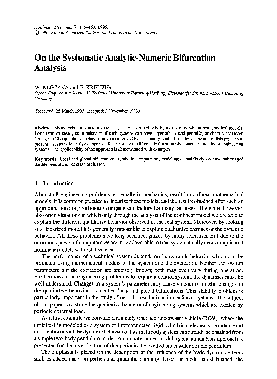 (PDF) On the systematic analytic-numeric bifurcation analysis
