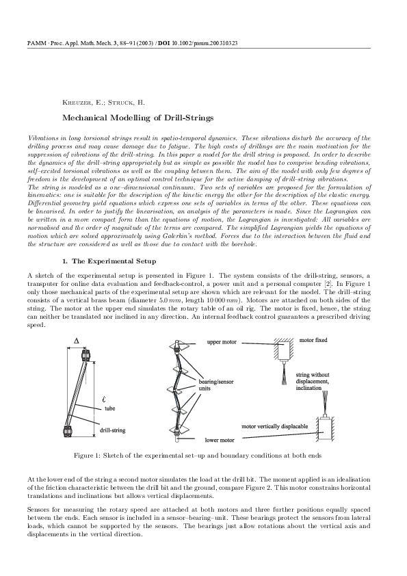 (PDF) Mechanical Modelling of Drill-Strings
