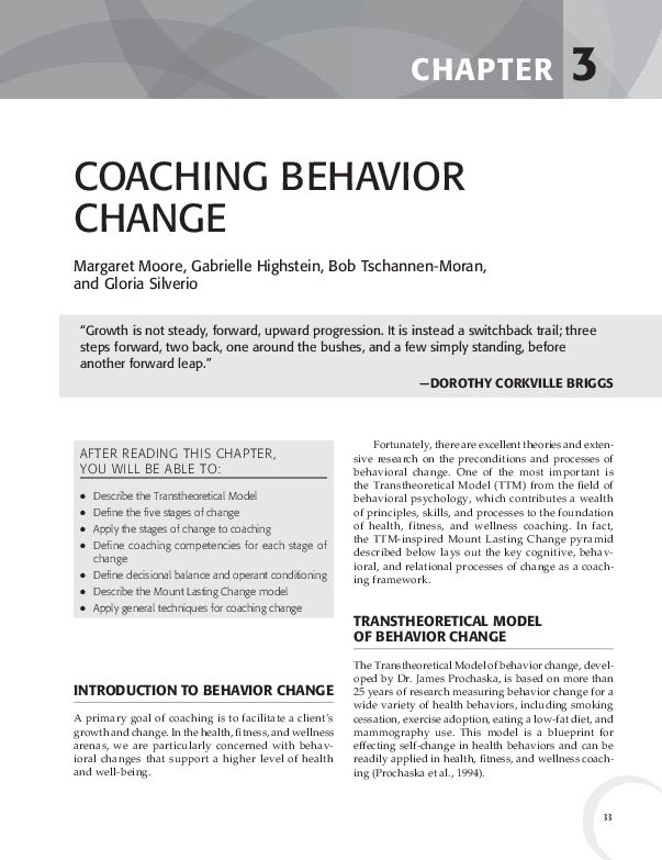 (PDF) COACHING BEHAVIOR CHANGE