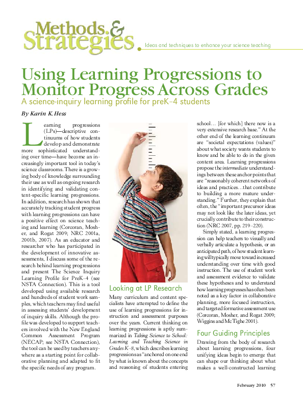 (PDF) Using Learning Progressions to Monitor Progress across Grades