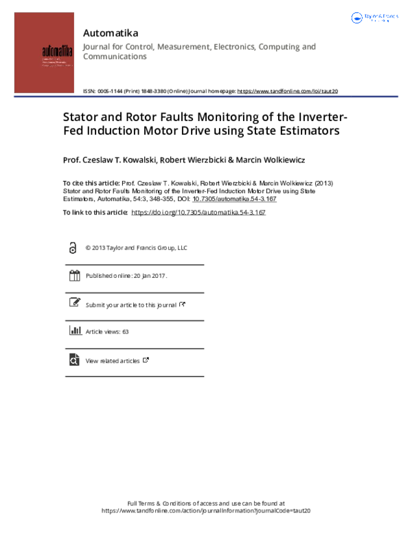 (PDF) Stator and Rotor Faults Monitoring of the Inverter-Fed Induction Motor Drive using State ...